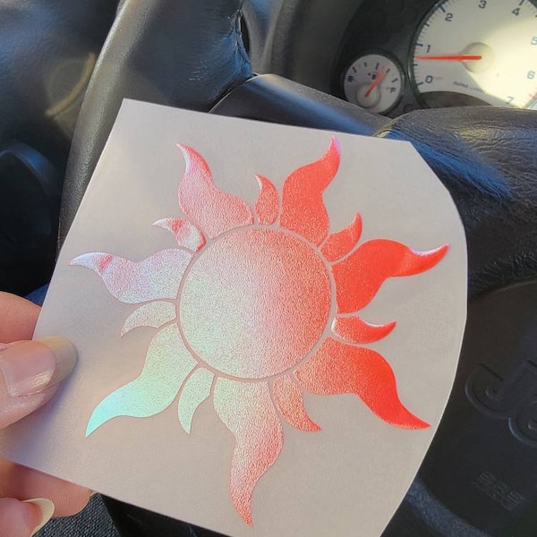 Holographic Rapunzel Sun Disney Decal | Car Decal | Princess Decal ...