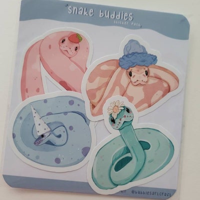 Snake Stickers Snake Buddies Snake With Hats Sticker Pack Laptop Vinyl ...