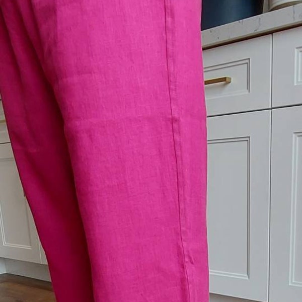 Linen Men's Pajama Pants With Open Front Fly. Handmade Lounge Trousers ...