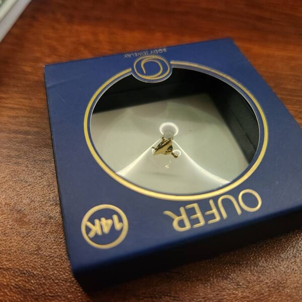 14K Gold Spaceship Threadless Push-in Labret Stud/rocket UFO Earrings ...