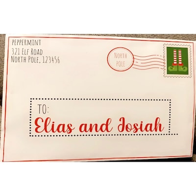 Christmas Elf Mail and Envelope Template, EARLY ARRIVAL, Editable ...