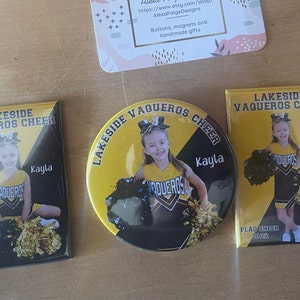 Sports Team Button, Personalized Pins for School Teams, Team Mom Dad ...