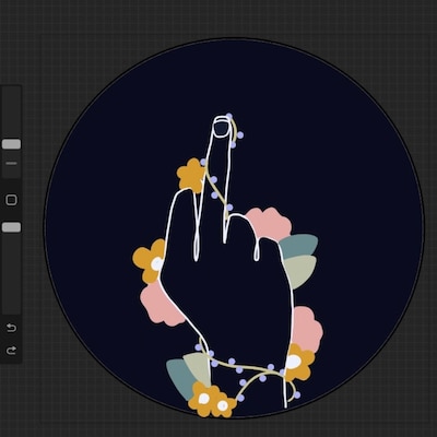 PDF PATTERN. Middlefinger in Flower Design. Line Art Embroidery ...