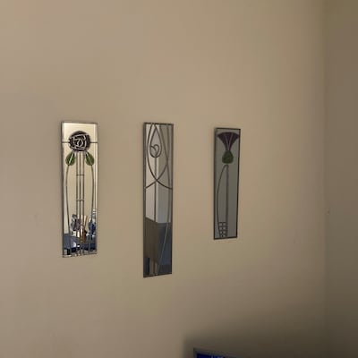 Art Deco Chicago Large Mirror Over Mantel Stained Glass Style 91x61cm ...