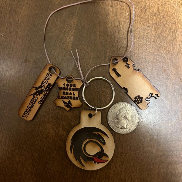 Leather Toothless Light Fury & Night Light Keychains and HTTYD Symbols ...