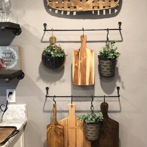 Hand Forged thumbprint Towel Bar Towel Holder Rack Made by Blacksmith ...