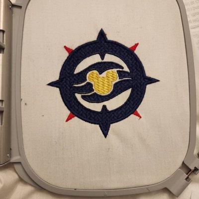 Cruise Line Mickey Mouse Compass Digital Embroidery Machine Applique ...