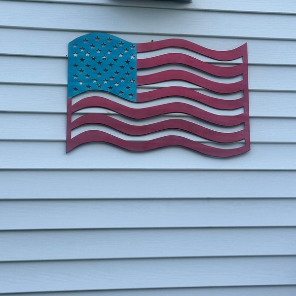 Metal Waving American Flag With Multiple Color Options - Etsy