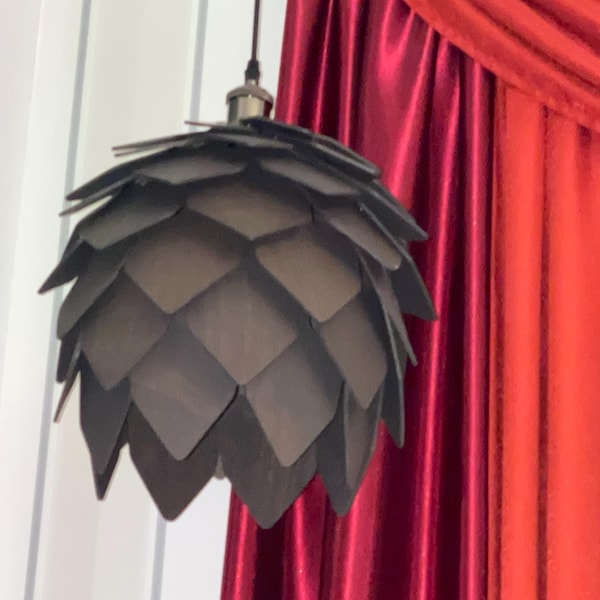 Handmade Pinecone Wood Ceiling Light – Natural Light Fixture ...