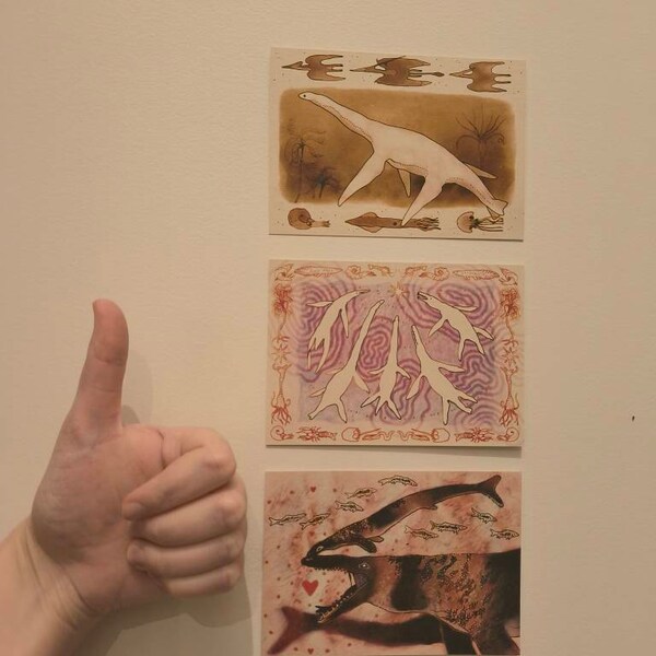 Plesiosaurs & Pliosaurs // Illustrated Postcard // A6 Art Print // Printed on Recycled Paper - Etsy