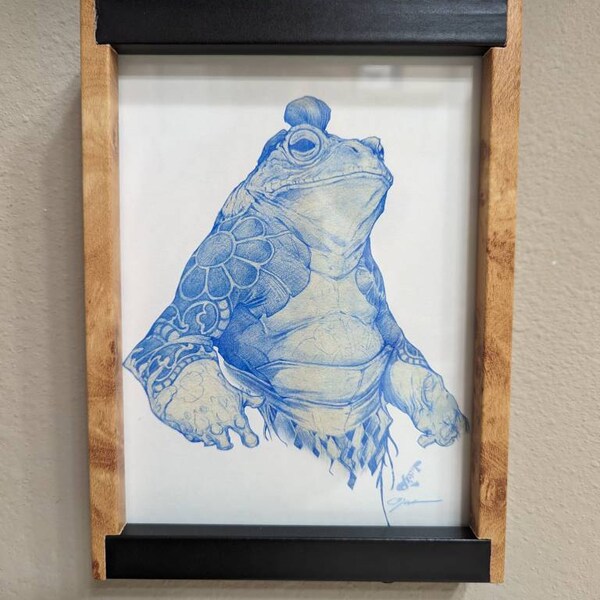 Sumo Frog Sketch Art Print by Dela Longfish 8x10 and 5x7 Inches - Etsy