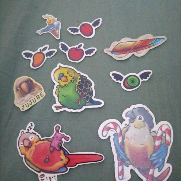 Blue Crowned Conure Sticker Sheet Premium Matte Vinyl Sticker Sharp ...