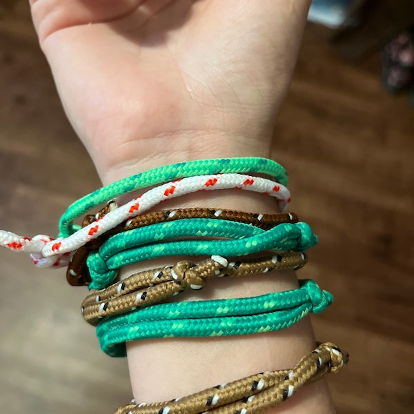 Vintage 90's Neon Color Woven Rope Adjustable Size Bracelets/friendship ...