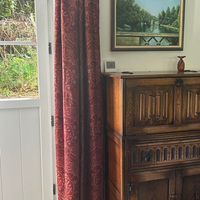 William Morris & Co Acanthus Velvet Portiere Door Curtain Slate Blue ...