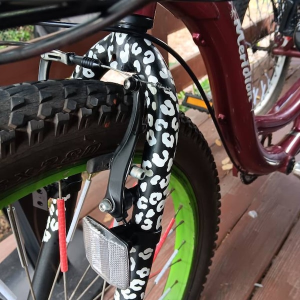 Cheetah Print Reflective Bike Safety Decals Helmet Body Decal Fork Rim ...