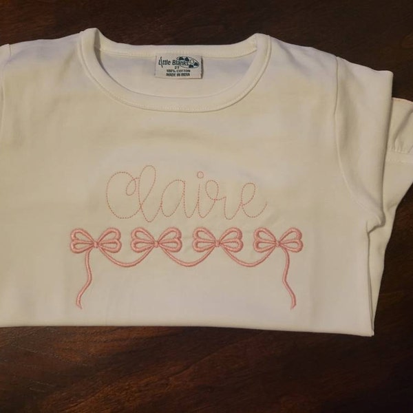 Elegant Bow Swag Name Frame Machine Embroidery Design - Etsy