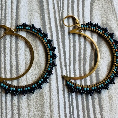 SUNRISE Beaded Fringe Hoop Earring Kit, Seed Bead Earring Kit - Etsy