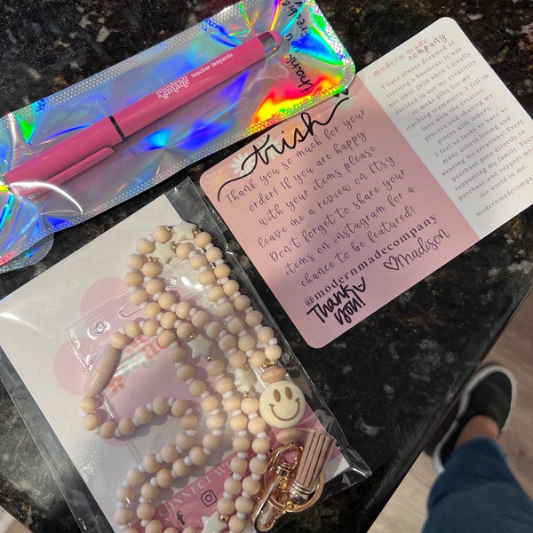 Happy + Stars Teacher Lanyard, Teacher Gift, Badge Necklace, Fun ...