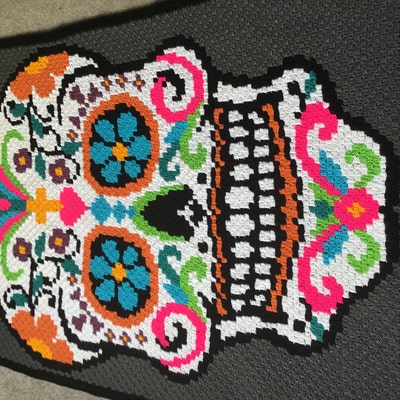 Sugar Skull Graph for Crochet c2c, Mini C2c, Sc, Hdc, Dc, Tss, Cross ...