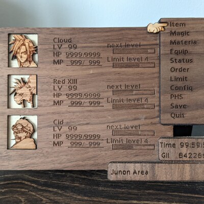 Custom Wooden Final Fantasy 7 Menu Screen With Characters You Can Pick ...
