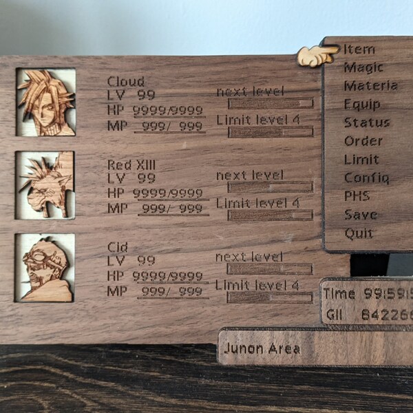 Custom Wooden Final Fantasy 7 Menu Screen With Characters You Can Pick ...