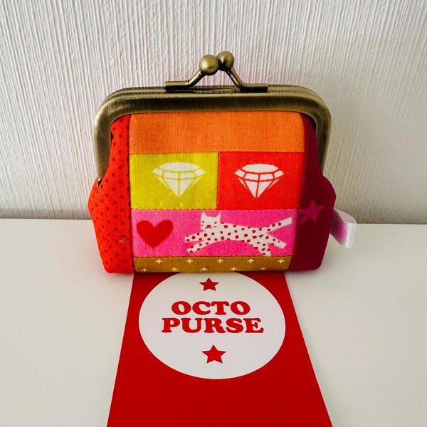 Metal Frame Coin Purse With Color Bobbles - Pearly Dark Orange - Color ...