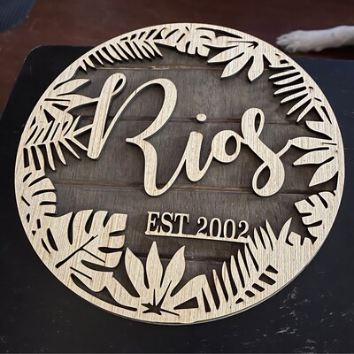 Tropical Name Sign, Beach House Sign, Personalized Sign, Established ...