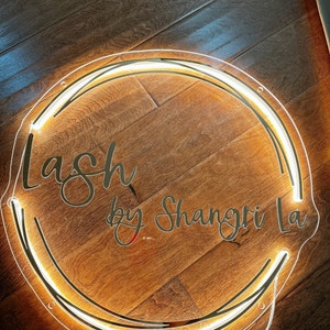 Custom Acrylic Sign Led Round Acrylic Sign for Business Beauty Logo ...