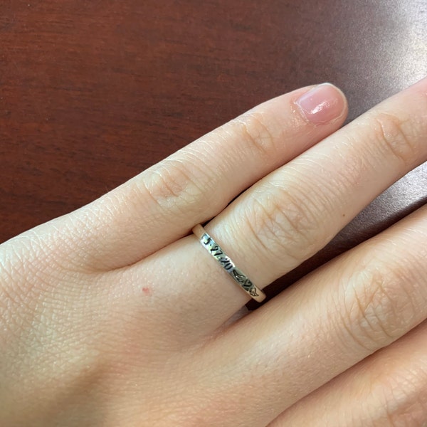 Memorial Ring Date Memorial Jewelry Stacking Ring Minimalist Sterling ...