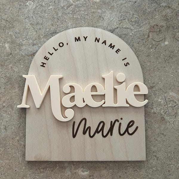 Baby Name Sign | Mini Baby Name Sign | Name Announcement | Hello My ...