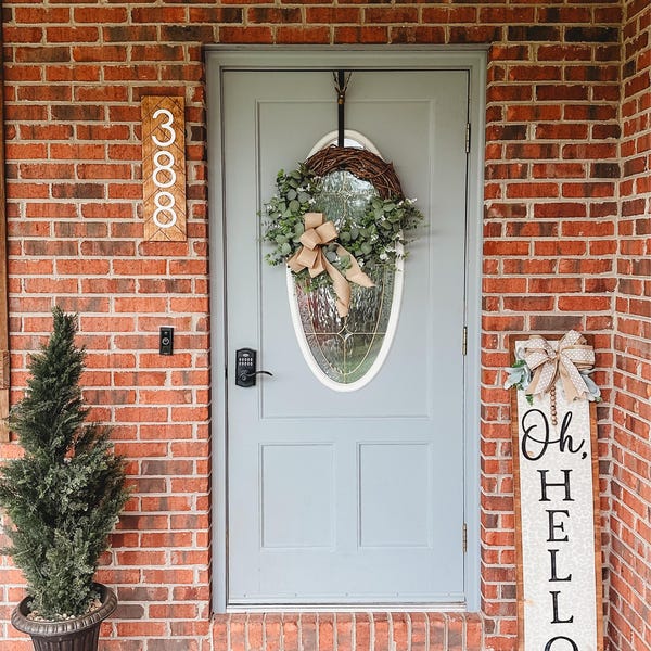 Rustic Floral Porch Leaner Porch Decor Hello Rustic Floral Sign 3D ...