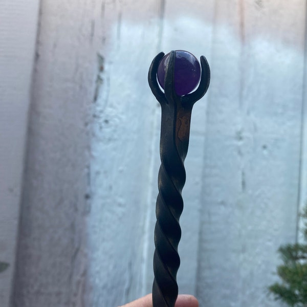 Forged Crystal Ball Wand - Etsy
