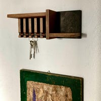 Modern Entryway Mail Key Organizer Solid Wood Key Holder for Wall ...