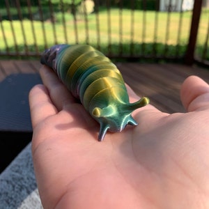 Rainbow Slug Large 3D Printed Slug Multicolor Slug Slinky Fidget Toy ...