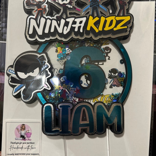 Ninja Kidz Birthday Cake Topper: Personalized Cardstock Party Decor - Etsy