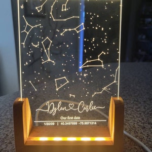 Personalized Constellation Chart Lamp Gift Star Map on Night - Etsy