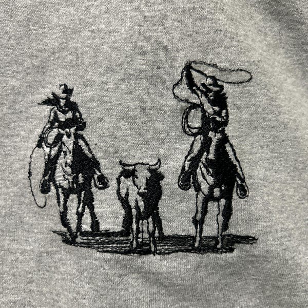 Team Roping Cowboys Silhouette - Machine Embroidery Design, Calf Roping ...