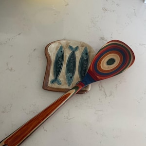 SPOON REST Regular Size Woolly SHEEP Stoneware Clay Handmade - Etsy