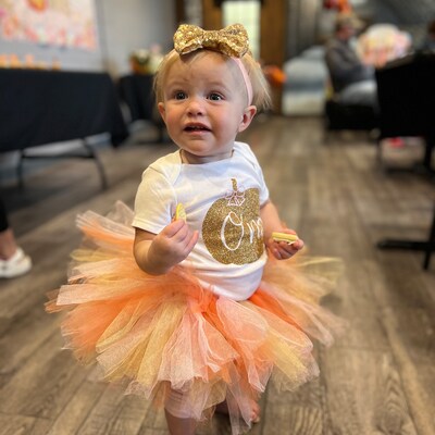 Pink and Gold Pumpkin First Birthday Outfit October 1st Birthday Outfit ...