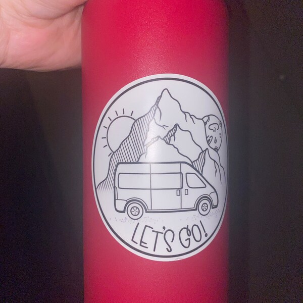 Van Life / Let's Go! / Vinyl Sticker / Inspirational Quote / Laptop ...