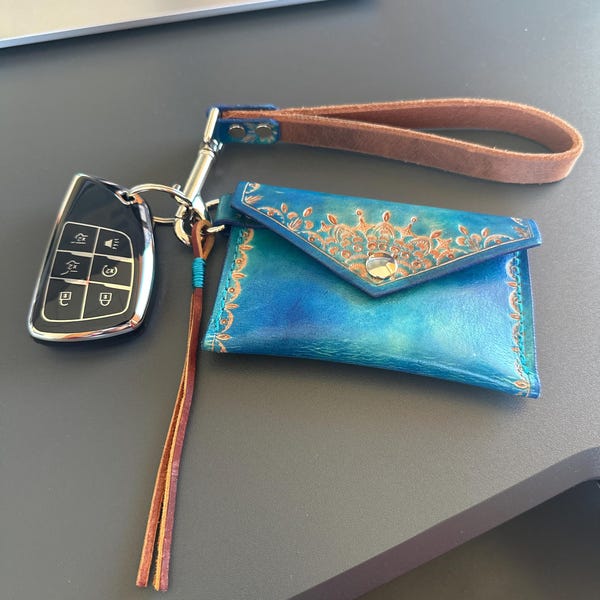 Leather Spaceship Clutch With Matching Envelope Wallet and Wristlet ...