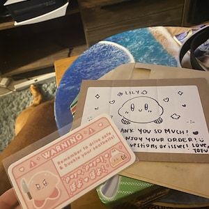 Cute Car Warning Sticker Car Decal, Pink Kawaii, Airbag Label ...