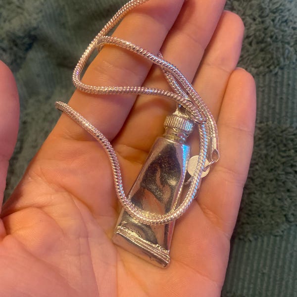 Paint Tube Key Ring, Paint Tube Keychain, Silver Pain Tube, Artistic ...