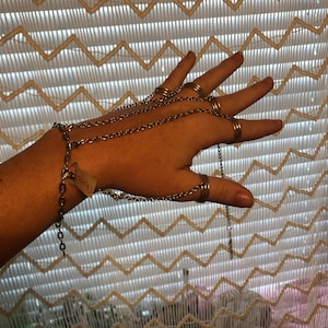 Handmade Five Finger Chain Rings Adjustable Cross Chain - Etsy