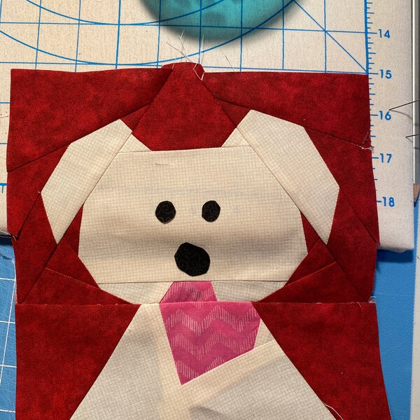 Be Mine Puppy Paper Pieced Block Pattern in PDF - Etsy