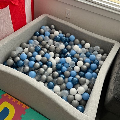 Large Square Ball Pit 400 Balls Included Gray, Pit Ball Kids, Pit Ball ...