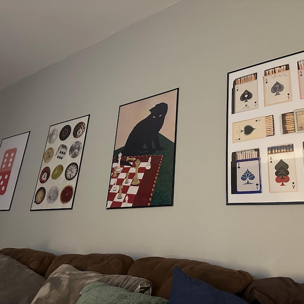 Ace of Spades Playing Card Matchbox Print, Trendy Retro Wall Art ...