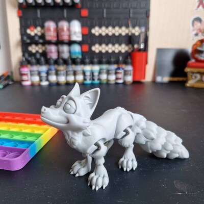 Cute Flexi Print-in-place FOX STL File for 3D Printing: 3MF Now ...