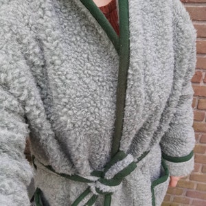 Wool Robe With Hood GRAY / Unisex Soft 100% Merino Wool Robe, Morning ...