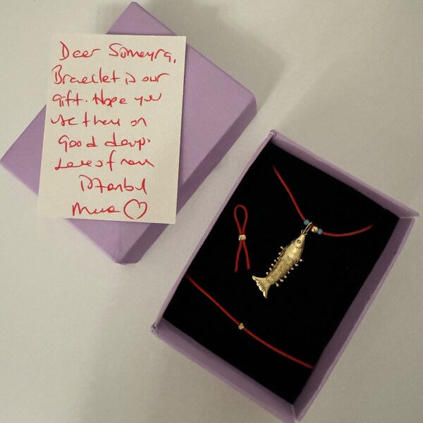 925 Sterling Silver Fish Necklace, Gold Fish Necklace, Red String ...